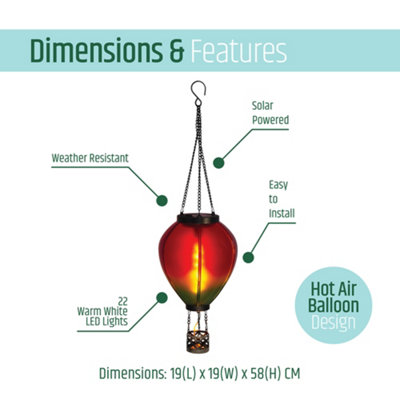 GardenKraft Hot Air Balloon Solar Garden Light