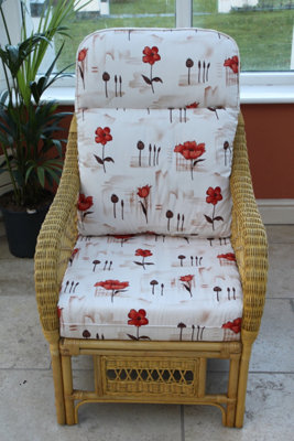 GardenMarketPlace Portofino Cane Conservatory Furniture -Single Chair ...