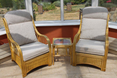 GARDENMARKETPLACE SORRENTO CANE CONSERVATORY FURNITURE DUO SET- 2 ...
