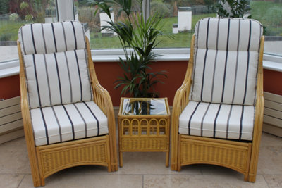 GardenMarketPlace Sorrento Cane Conservatory Furniture Duo Set- 2 ...