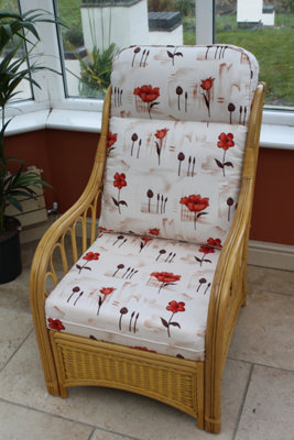 GardenMarketPlace Sorrento Cane Conservatory Furniture -Single Chair ...