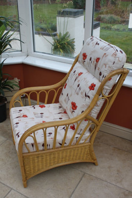 GardenMarketPlace Sorrento Cane Conservatory Furniture -Single Chair ...