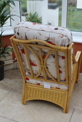 GardenMarketPlace Sorrento Cane Conservatory Furniture -Single Chair ...
