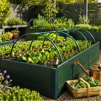 GardenSkill Metal Garden Grow Tunnel Frame - Extendable Hoop High House ...