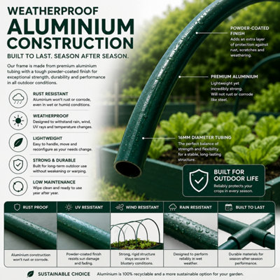 GardenSkill Metal Garden Grow Tunnel Frame - Extendable Hoop High House ...