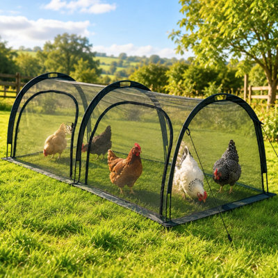 GardenSkill Quick Build Chicken Run Coop & Pet Protection Tunnel 2 x 1m H
