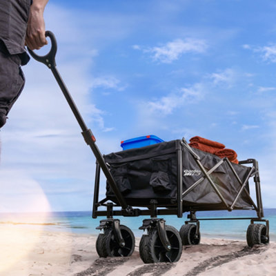 GardenTek Garden Trolley On Wheels 120kg Load 135L Capacity With Brakes ...