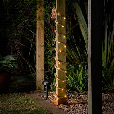 Gardenwize 4 Metre Solar Powered Decorative Rope String Lights Patio ...
