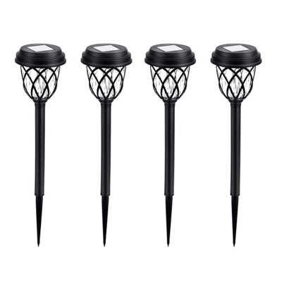 Gardenwize Pack of 4 Solar Powered Pathway Stake Lights Eco Friendly No ...