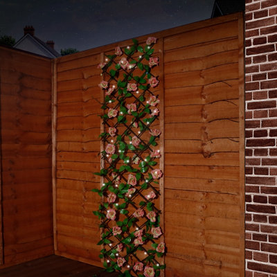 Gardenwize Solar Pink Flower 100 LED Trellis