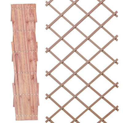 Gardman 07250 1.8m x 0.3m Expanding Riveted Tan Trellis Screen Garden ...