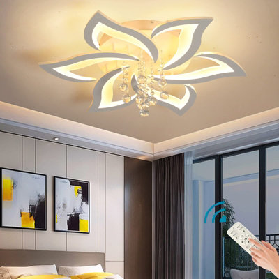 Garwarm 6 Petals Modern Ceiling Light White Acrylic Ceiling Lamp