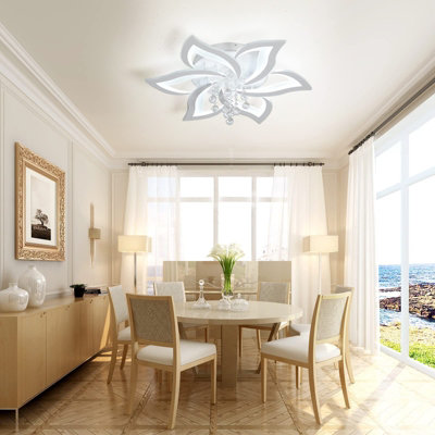 Garwarm 6 Petals Modern Ceiling Light White Acrylic Ceiling Lamp