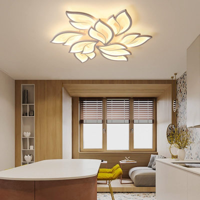 Garwarm 9-Head LED Ceiling Light Dimmable Flower Shape Flush Mount ...