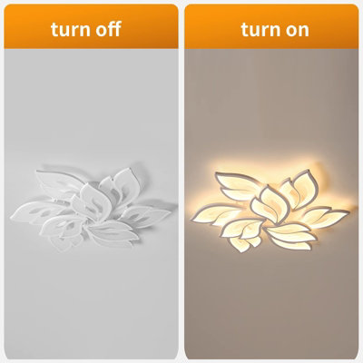 Garwarm 9-Head LED Ceiling Light Dimmable Flower Shape Flush Mount ...