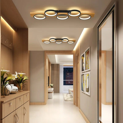 Garwarm Black Five-circle design Light LED Flush Mount,99.99cm,3000K-6500K