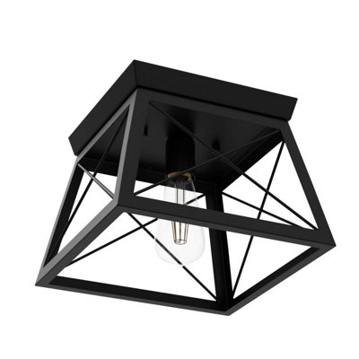 Garwarm Ceiling Light - Black Square Design- Metal Finish- Flush Mount ...