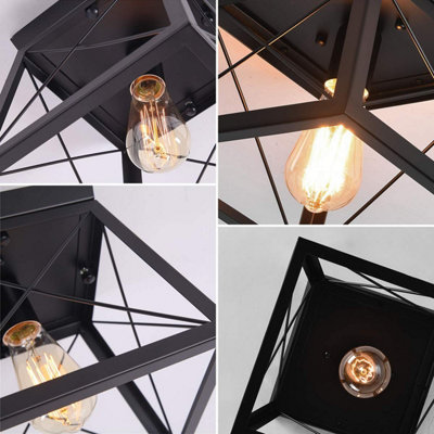 Garwarm Ceiling Light - Black Square Design- Metal Finish- Flush Mount ...