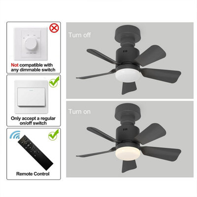 Garwarm Dimmable LED E27 Ceiling Fan Light - 4 Speed, 3 Colour Temp ...