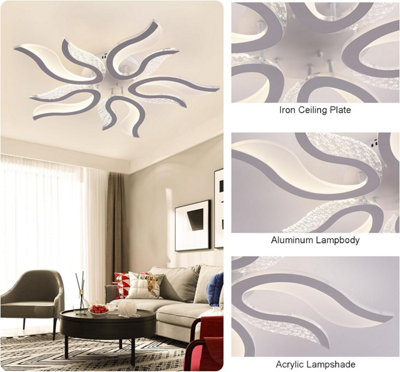 Garwarm LED Ceiling Light, 50W Flush Mount Ceiling Chandeliers Lights ...