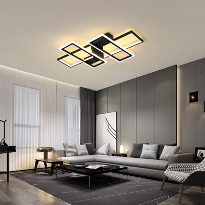 Garwarm LED Ceiling Light Black Flush Mount Ceiling Lights 80W Dimmable ...