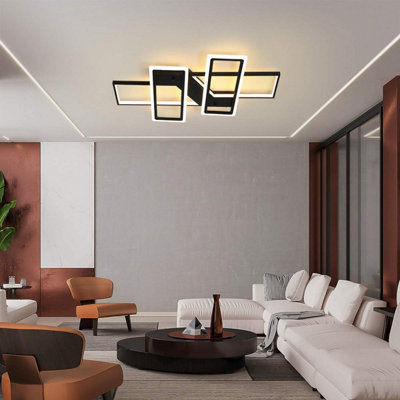 Garwarm LED Ceiling Light Black Flush Mount Ceiling Lights 80W Dimmable ...