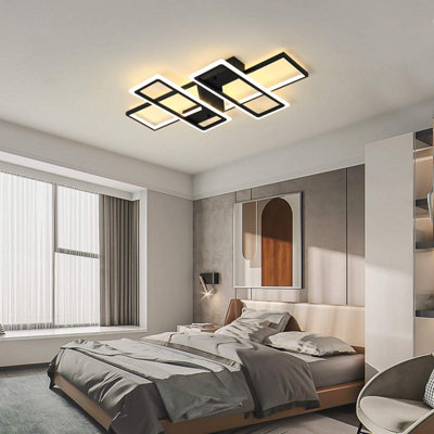 Garwarm LED Ceiling Light Black Flush Mount Ceiling Lights 80W Dimmable ...