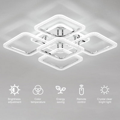 Garwarm LED Ceiling Light - Chrome Square Modern Design-White-Nordic ...