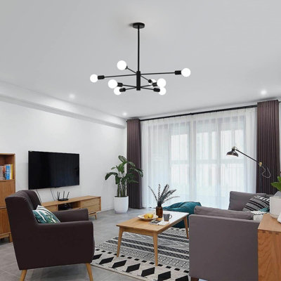 Dining Room Light Fixture Wellmet Black Sputnik Chandelier - 12 Light ...