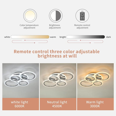 Garwarm Modern Ceiling Light 58W Dimmable Flush Mount LED Ceiling Lamp ...