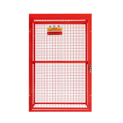 Gas Bottle Cage 181 x 116 x 57cm Collapsible Red Mesh Secure Lockable ...