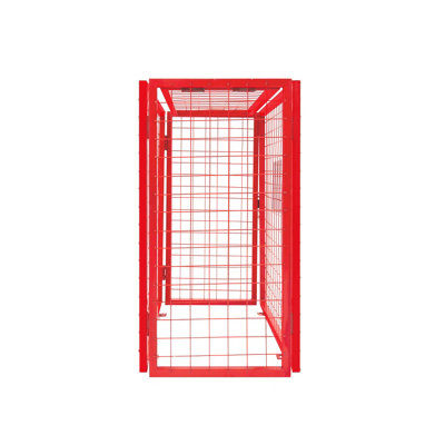 Gas Bottle Cage 92cm x 110cm x 50cm Collapsible Red Mesh Secure ...