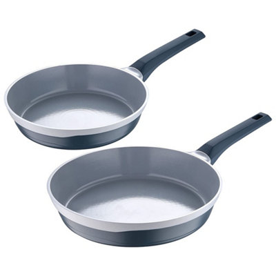 Gastro Set of 2 Cast Aluminium Non-stick Frying Pan 24cm/28cm Grey ...