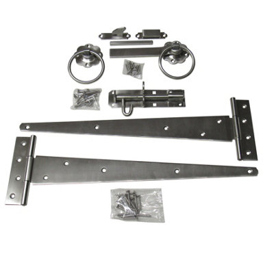 Gate Latch Kit Stainless Steel (Gate Door Handle T-Strap Shoot Bolt)