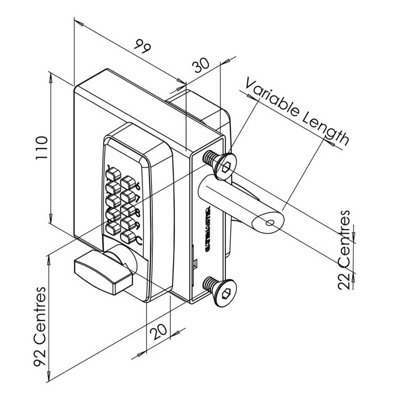 Gatemaster digital combination gate lock single sided right hand for ...