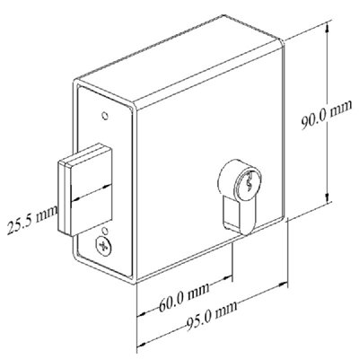 Gatemaster double throw weld in deadlock gate lock for 25mm frames (GD25)