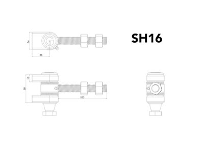 GATEMASTER SUPERHINGE 16MM WELD ON HEAVY DUTY M16 (SH16) 150KG GATE HINGE