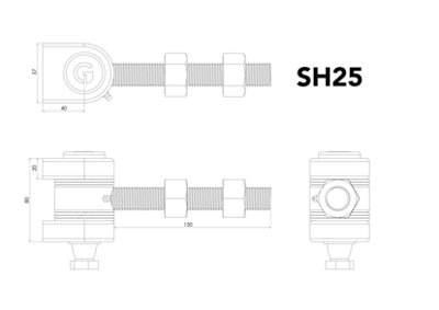 Gatemaster superhinge 25mm weld on heavy duty M25 (SH25) 450kg Gate Hinge