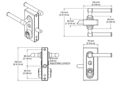 Gatemaster Superlock bolt on latch deadlock for 40mm to 60mm Thick Gate ...