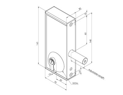 Gatemaster Superlock Key Deadlock Gate Lock for 10mm to 30mm Frames ...