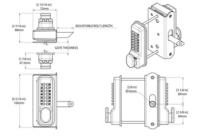 Gatemaster superlock surface digital combination double sided left hand ...