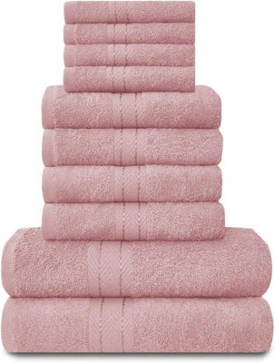 GAVENO CAVAILIA 10 Piece Toronto Towel Bale Set Blush Pink Premier Super Soft And Quick ...