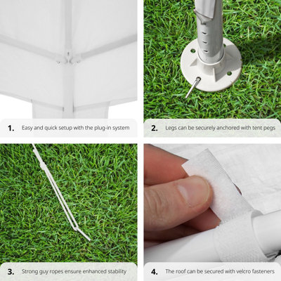 Gazebo Baraban - 3 x 3 m, with 3 side panels, weather & UV-resistant ...