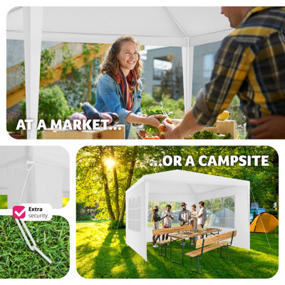 Gazebo Baraban - 3 x 3 m, with 3 side panels, weather & UV-resistant ...