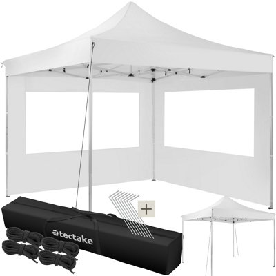 Gazebo collapsible 3x3 m with 2 Sides - Olivia - white | DIY at B&Q