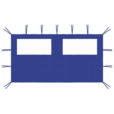 Gazebo Sidewall with Windows 4x2 m Blue