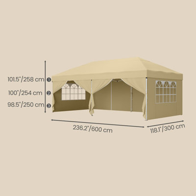 Gazebo with Sides, UPF 50+, Drizzle-Resistant Folding Canopy Tent ...