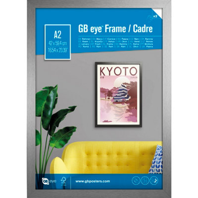 GB Eye Contemporary Wooden Silver Picture Frame - A2 - 42 x 59.4cm ...