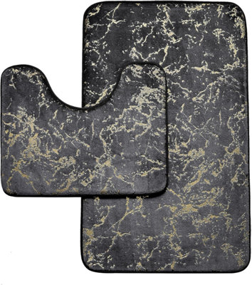 GC GAVENO CAVAILIA 2 Piece Marble Bath Mat Non Slip Highly Water ...