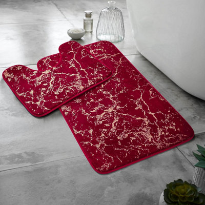 GC GAVENO CAVAILIA 2 Piece Marble Bath Mat Non Slip Highly Water ...
